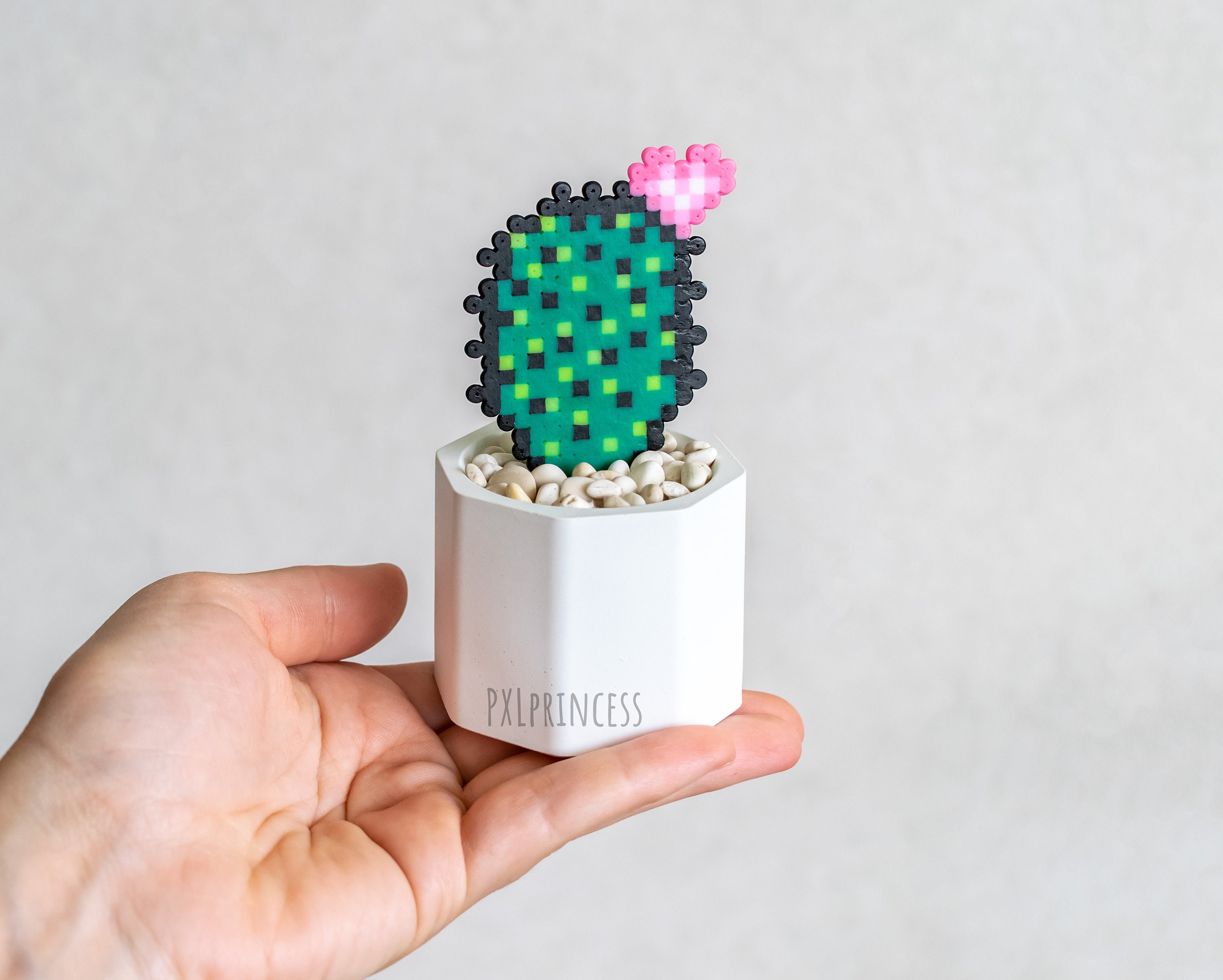 Pixel Plant in Concrete Pot Pixel Cactus Faux Cacti Pixel Art - Etsy