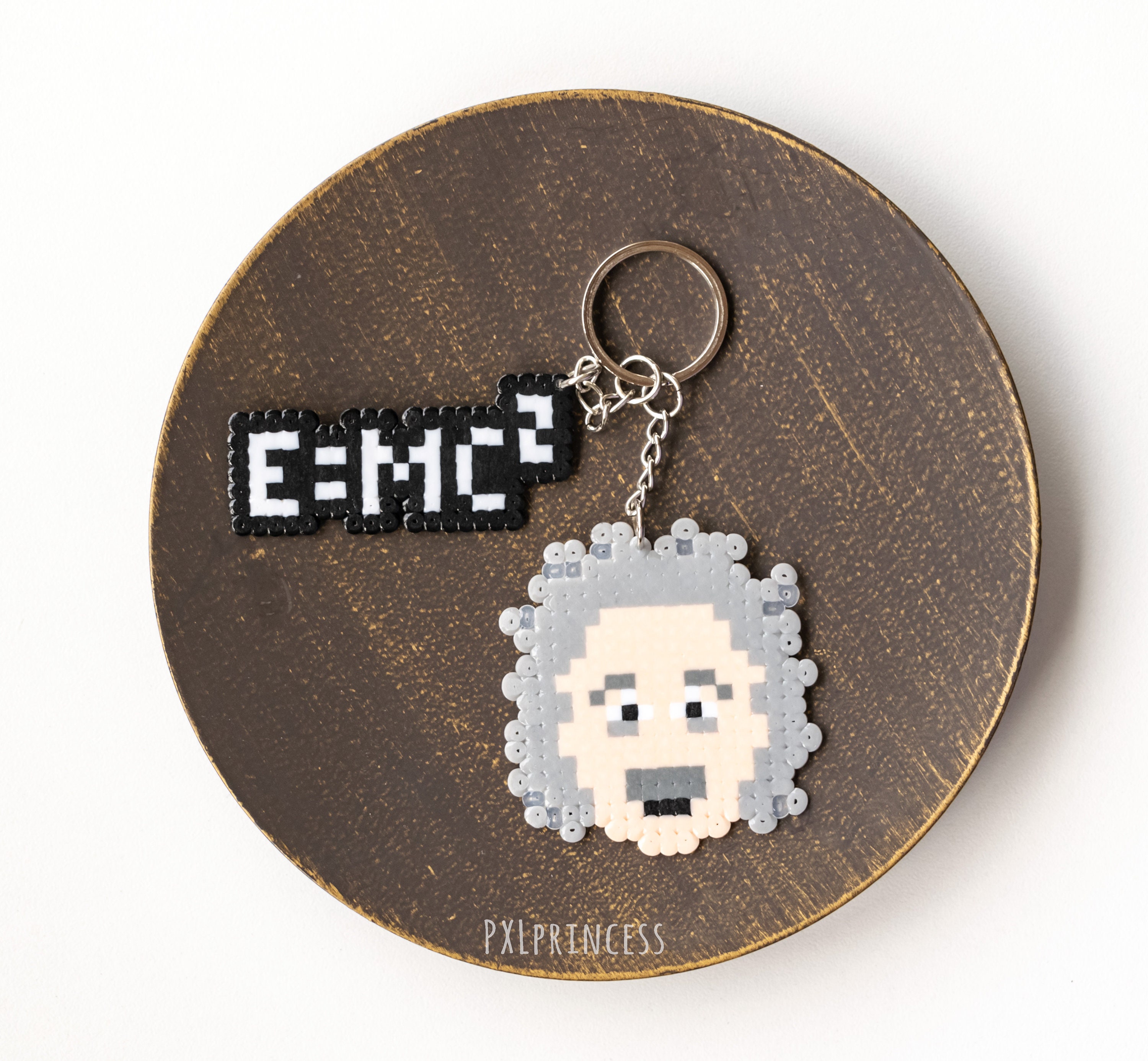 Albert Einstein Keychain Pixel Art Hama Perler Beads Science Gift E = Mc2 - Etsy