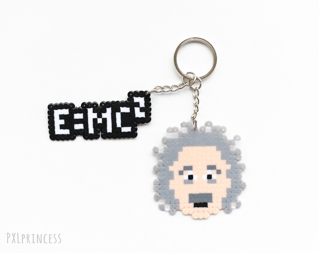 Albert Einstein Keychain Pixel Art Hama Perler Beads Science Gift E ...