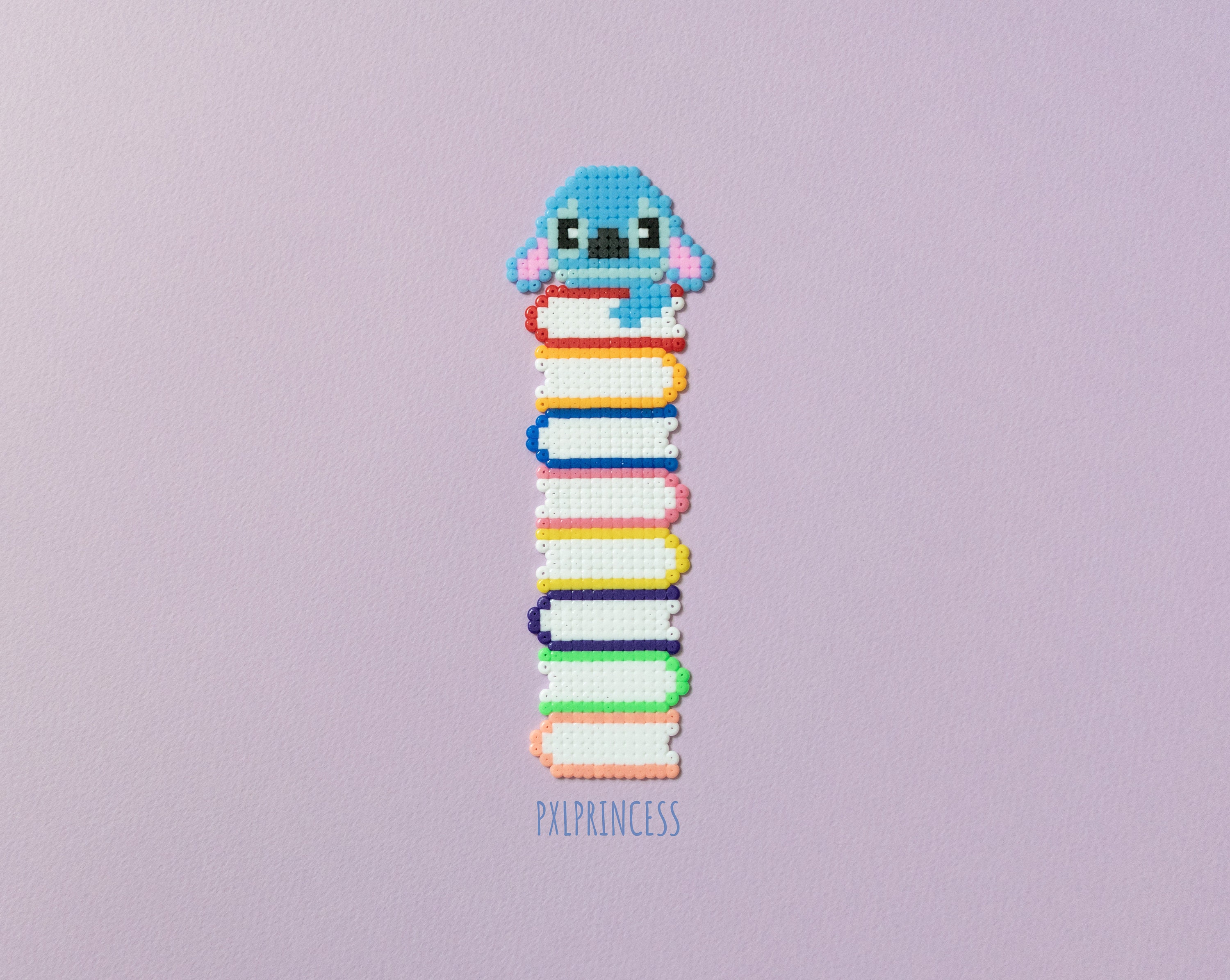 Cute Bookmark Pixel Art Hama Perler Beads Stationery Bookworm - Etsy