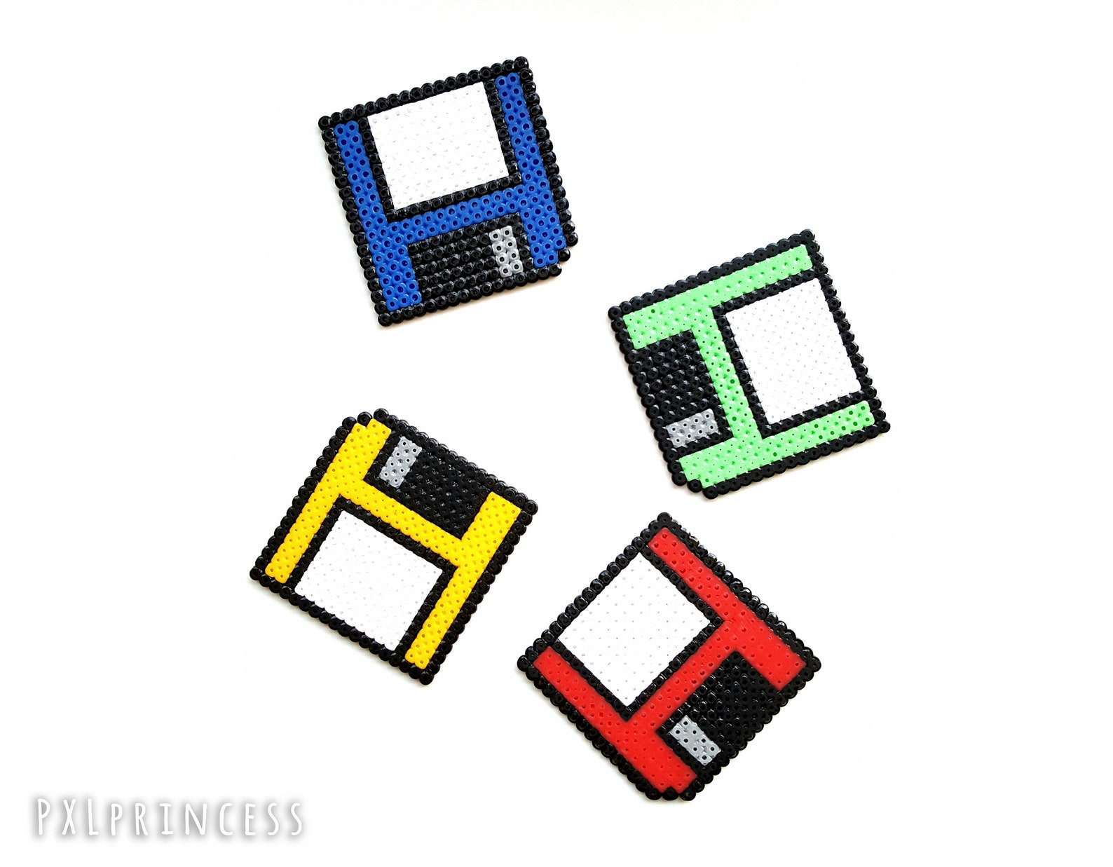 Floppy Disk Coasters Pixel Art Perler Hama Beads Coaster 8 Bit Home ...