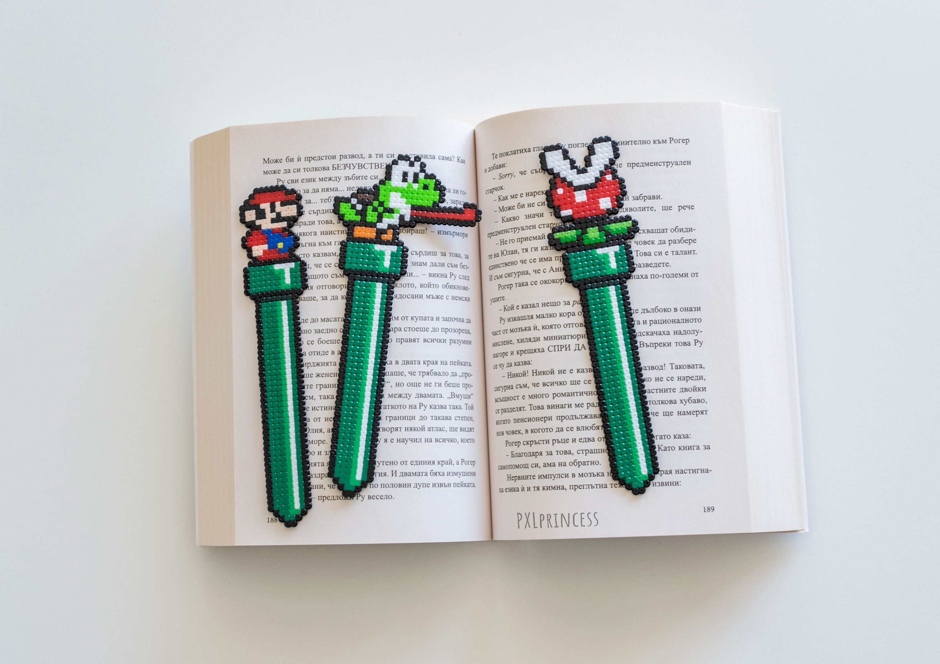 Super Mario Yoshi Bookmark Pixel Art Piranha Nintendo Hama Perler Beads ...