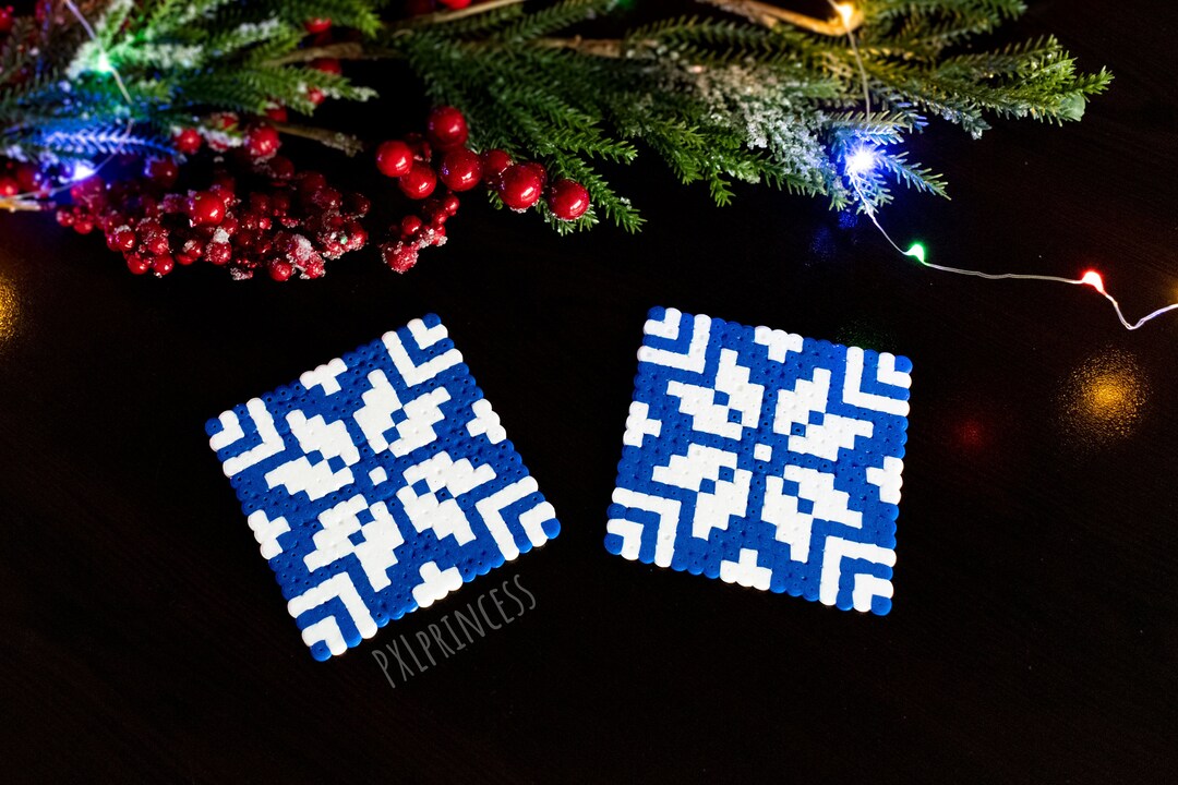 Christmas Coasters Pixel Art Perler Hama Beads Nordic Decor Coaster 8 ...