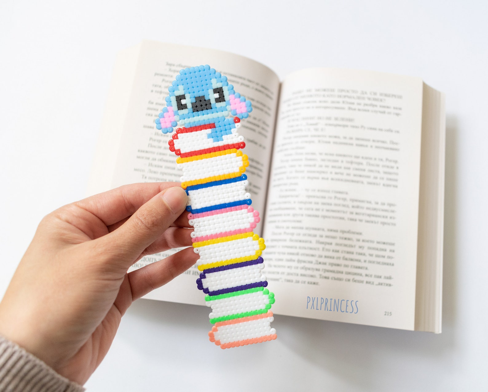 Cute Bookmark Pixel Art Hama Perler Beads Stationery Bookworm - Etsy