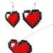 8bit Hearts Set Earrings Necklace 8 Bit Pixel Art Life Jewelry Hama ...