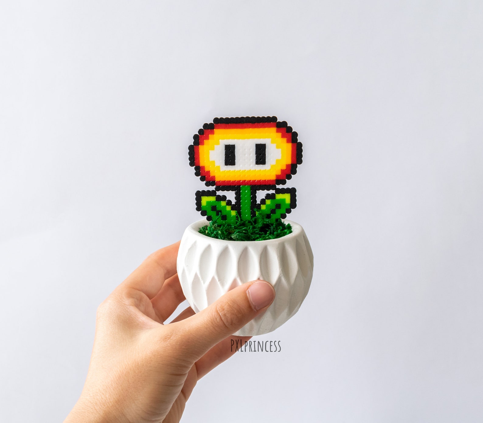 Pixel Plant in a Pot Fire Flower & Ice Flower Perler Super - Etsy