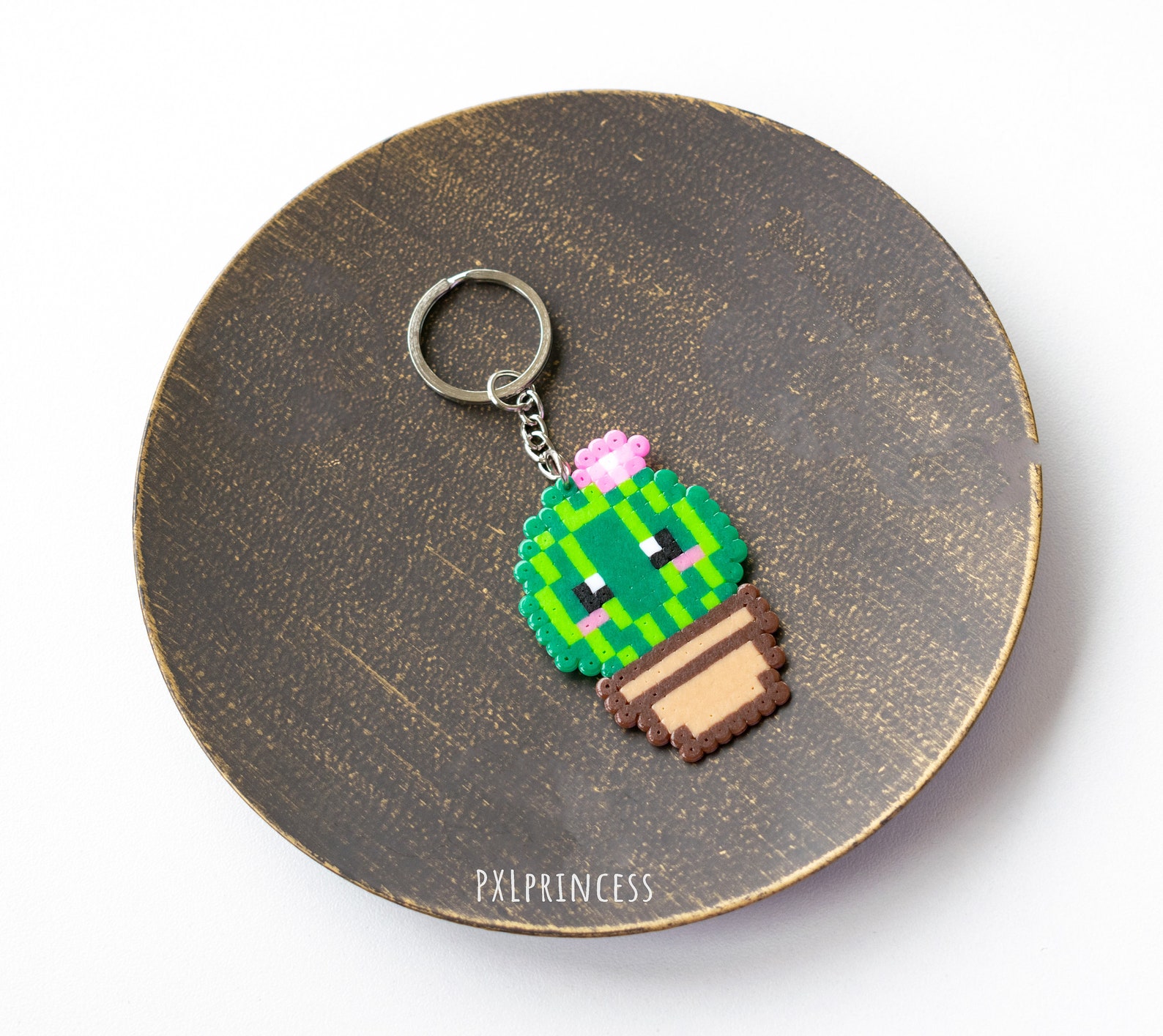Cacti Keychain Succulent Perler Hama Beads 8bit Kawaii Cactus - Etsy