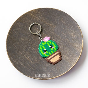 Cacti Keychain Succulent Perler Hama Beads 8bit Kawaii Cactus Gardener Gift Potted Plant - Etsy