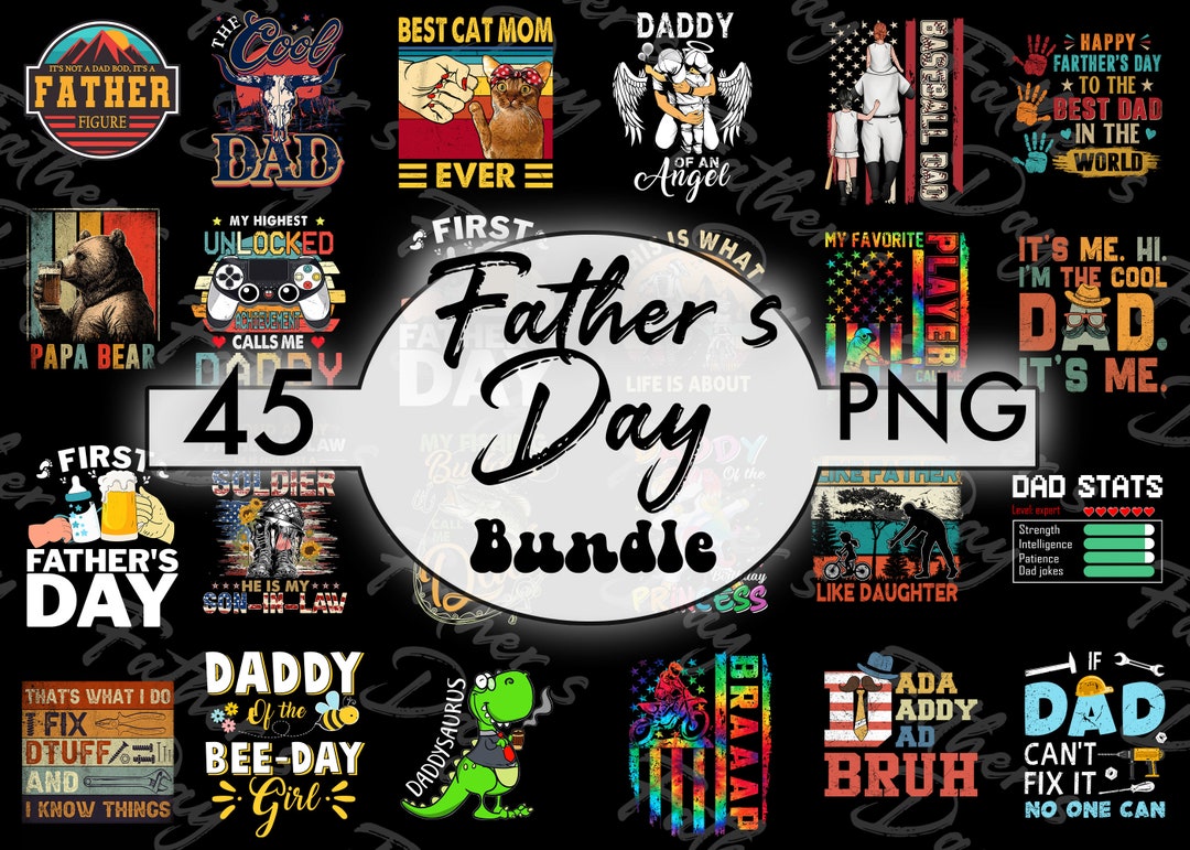 45 Dad Png Bundle, Fathers Day Png Bundle, Retro Dad Png, Png Clipart ...