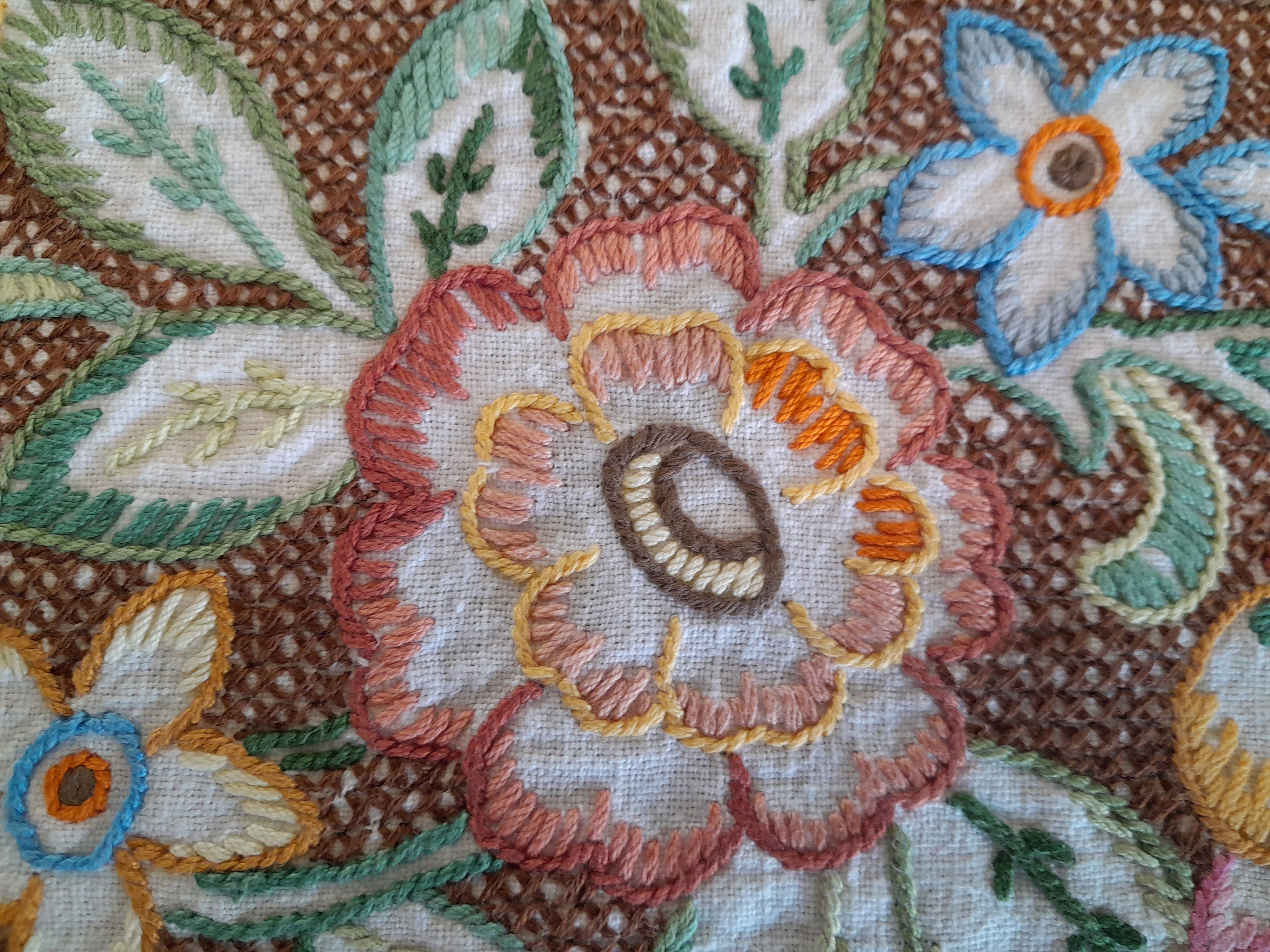 Set of Two Large Vintage Embroidered Panels Beautiful & Heavily ...