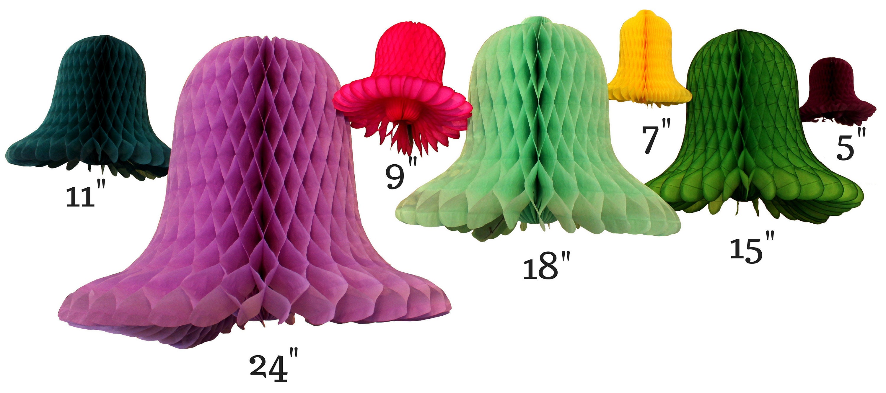 Bulk 10-pack 7 Inch Small Honeycomb Tissue Bell Decorations | Etsy