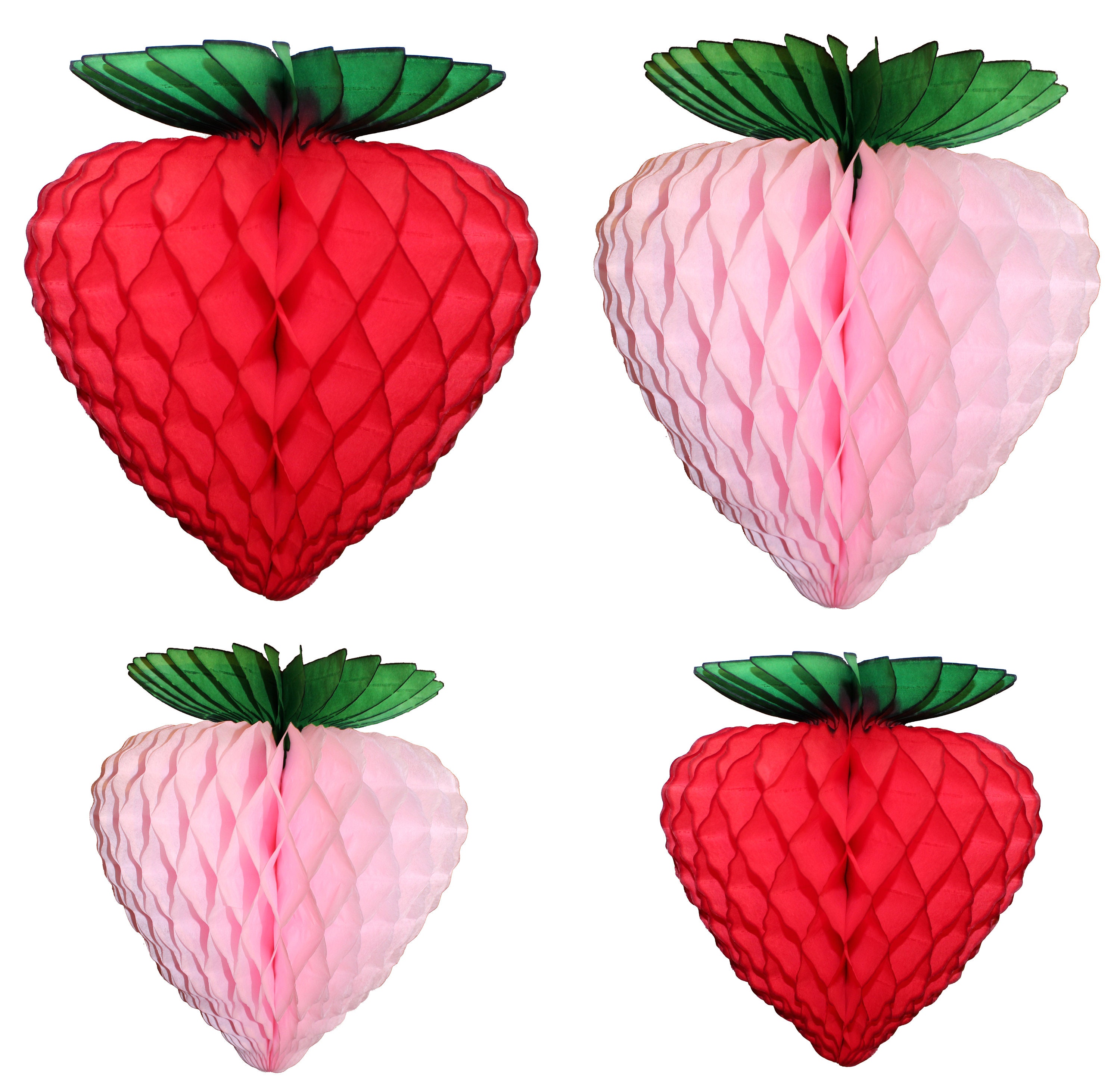 40-Piece Set of Tissue Paper Strawberry Decorations 10 inch & | Etsy