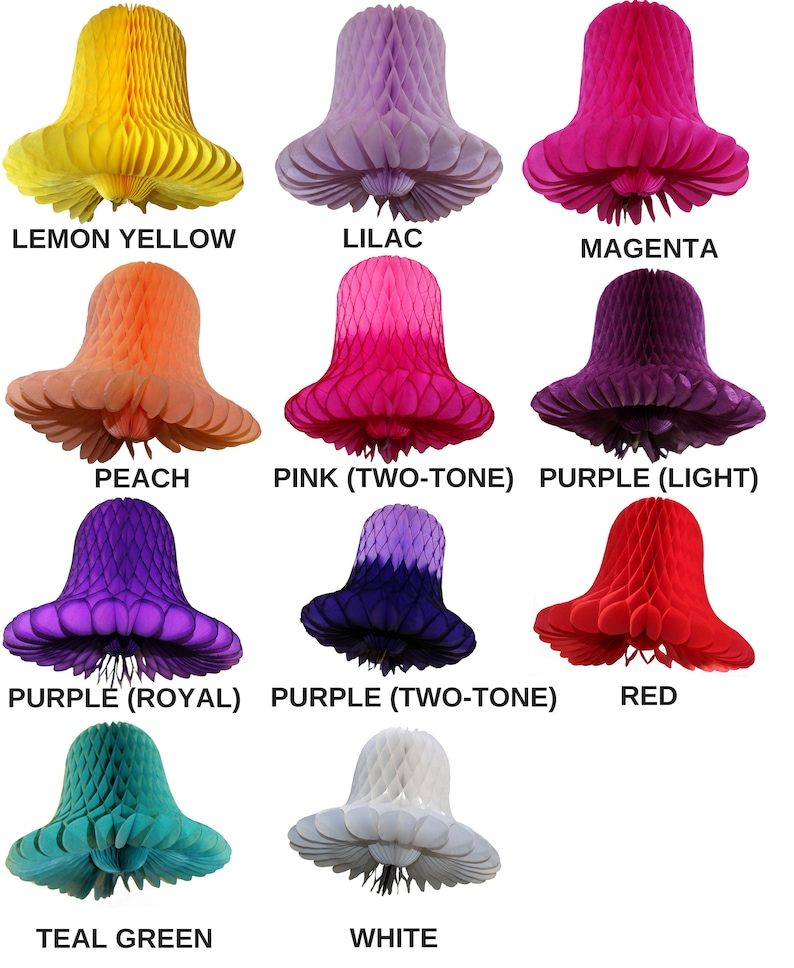 Bulk 10-pack 7 Inch Small Honeycomb Tissue Bell Decorations | Etsy