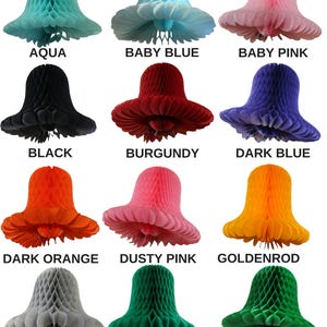 Bulk 10-pack 7 Inch Small Honeycomb Tissue Bell Decorations 10 COLOR ...