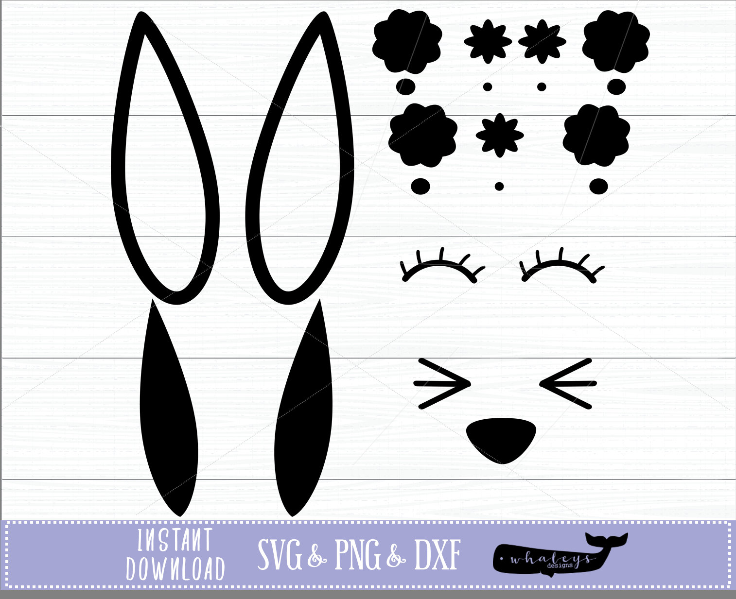 Bunny Face SVG Rabbit PNG Bunny Head DXF Easter Cut File - Etsy