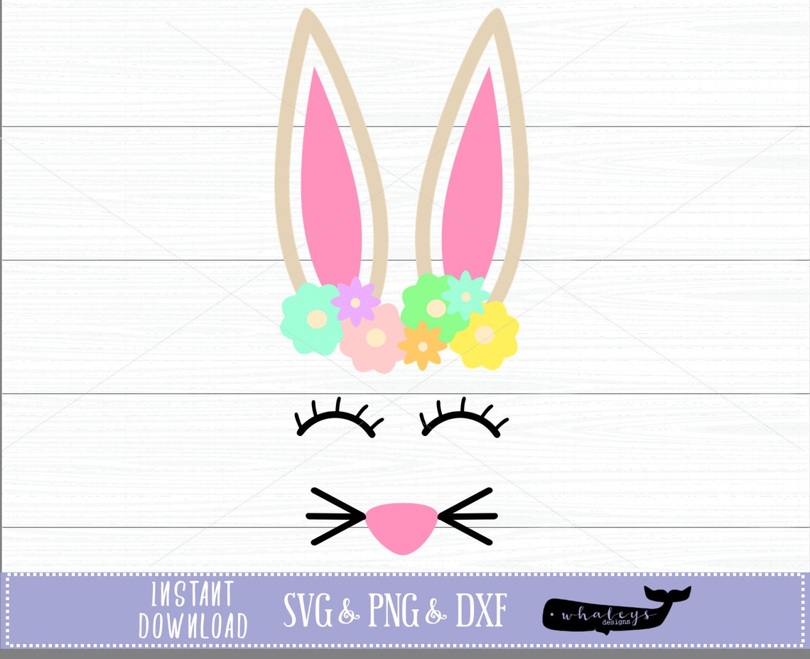Bunny Face SVG Rabbit PNG Bunny Head DXF Easter Cut File - Etsy