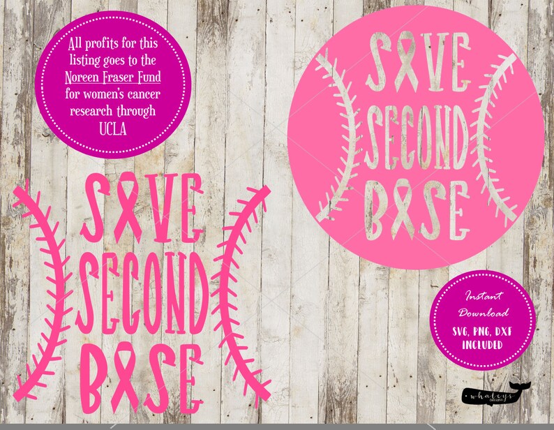Save Second Base SVG Breast Cancer PNG NBAM Cut File. All | Etsy