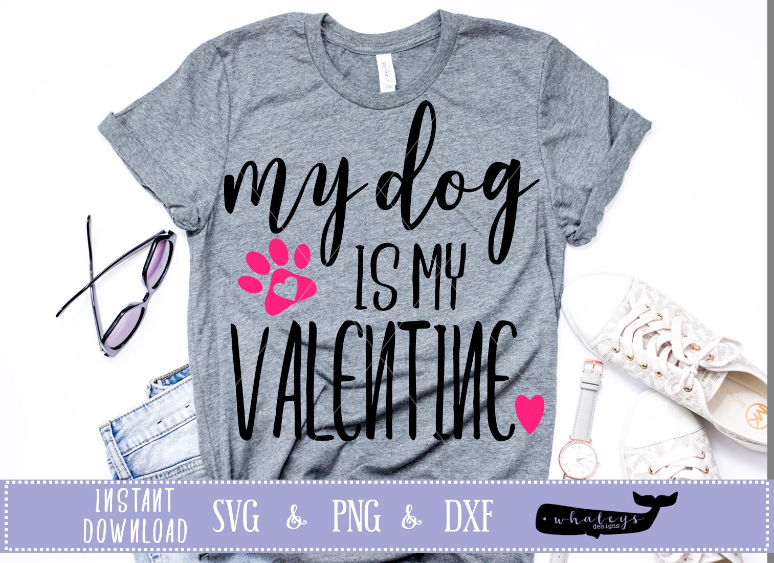 My Dog is My Valentine SVG Puppy PNG Valentine's Day - Etsy