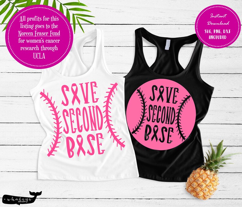 Save Second Base SVG Breast Cancer PNG NBAM Cut File. All | Etsy