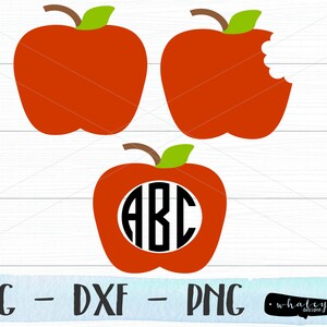 Apple SVG, Monogram DXF, School DXF, Food Vector Art, Teach, Teacher ...