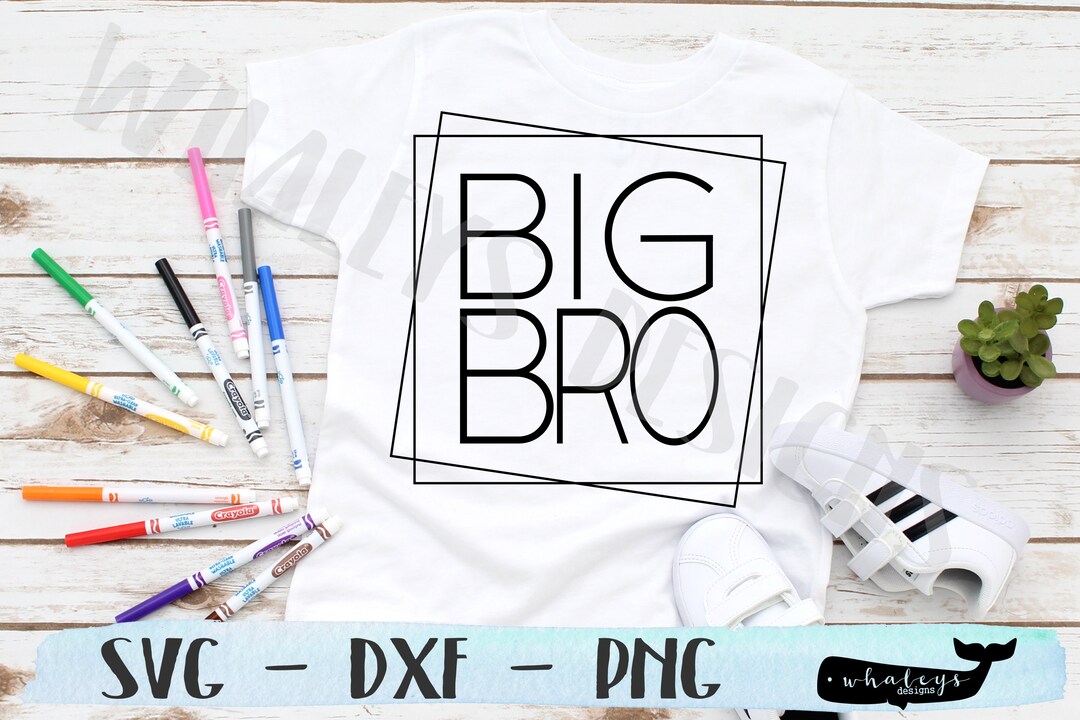 Big Bro Square Frame SVG, Square Wreath DXF, Sibling, Baby Announcement ...