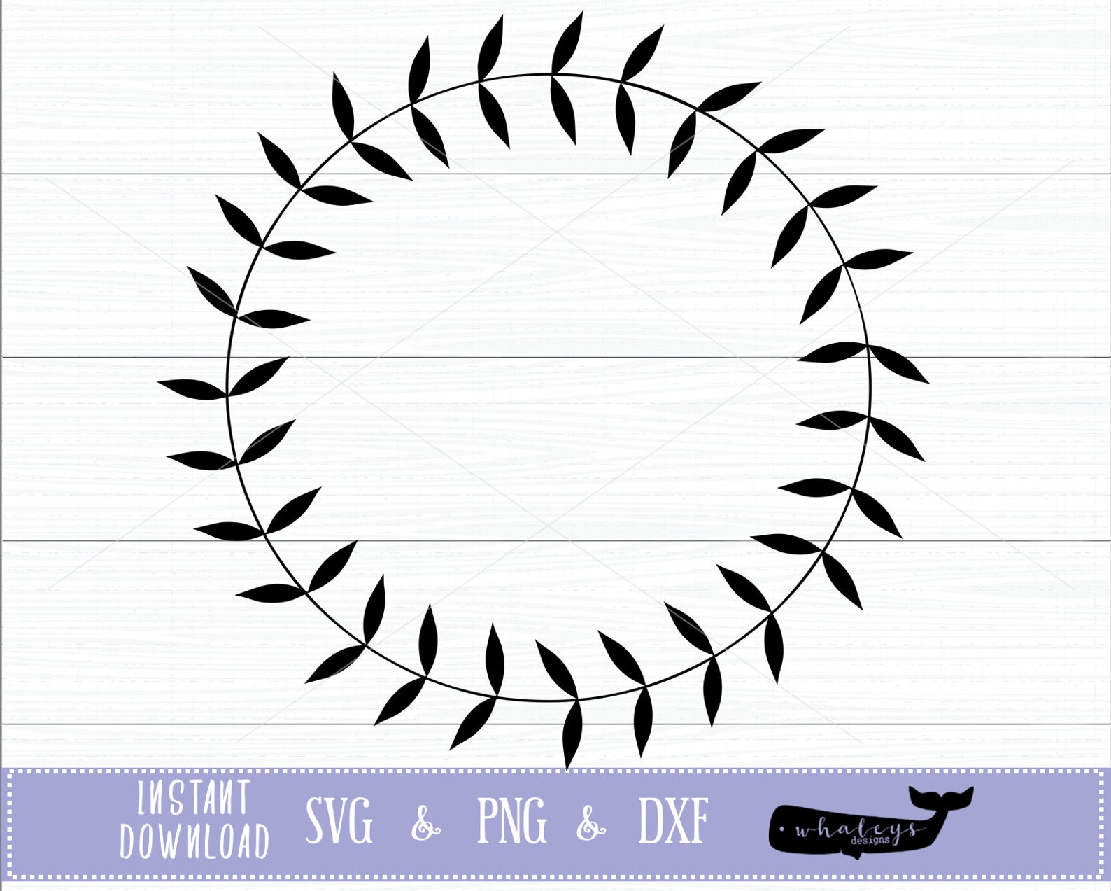 Leaf PNG Circle SVG Wreath DXF Design Template Cricut and - Etsy