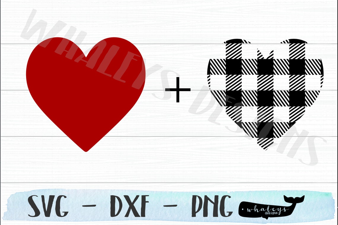 Buffalo Check Heart Cut File Love DXF Heart PNG Silhouette - Etsy