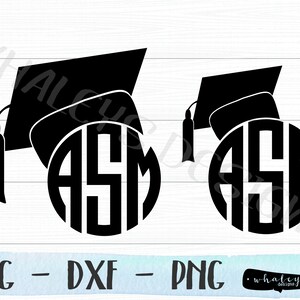 Graduation Cap Monogram SVG, High School - College Graduation PNG ...