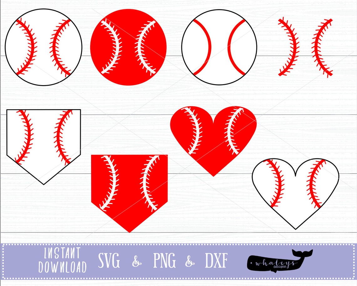 Baseball SVG Heart Baseball PNG Love Ball DXF Base Cut - Etsy