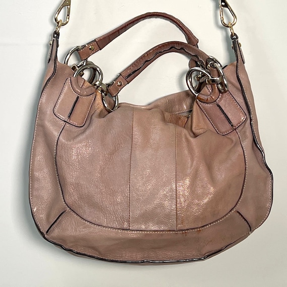 Vtg Coach Kristin Purse Tan Leather Top Zip Satchel S… - Gem