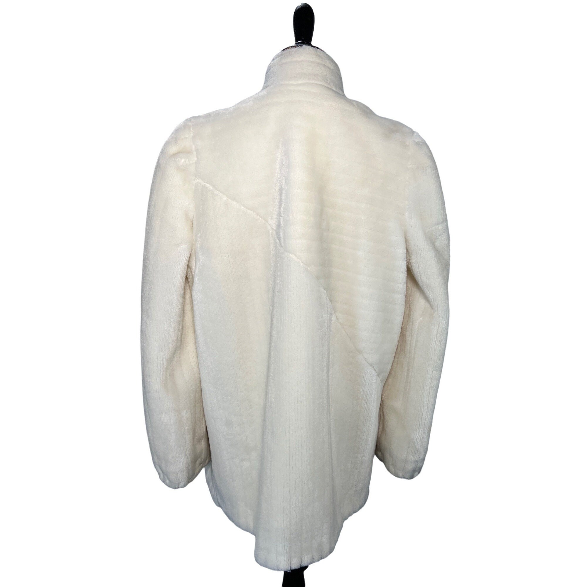 Borgessa by Casper Vintage Faux Fur Coat Medium Large Ivory Plush ...