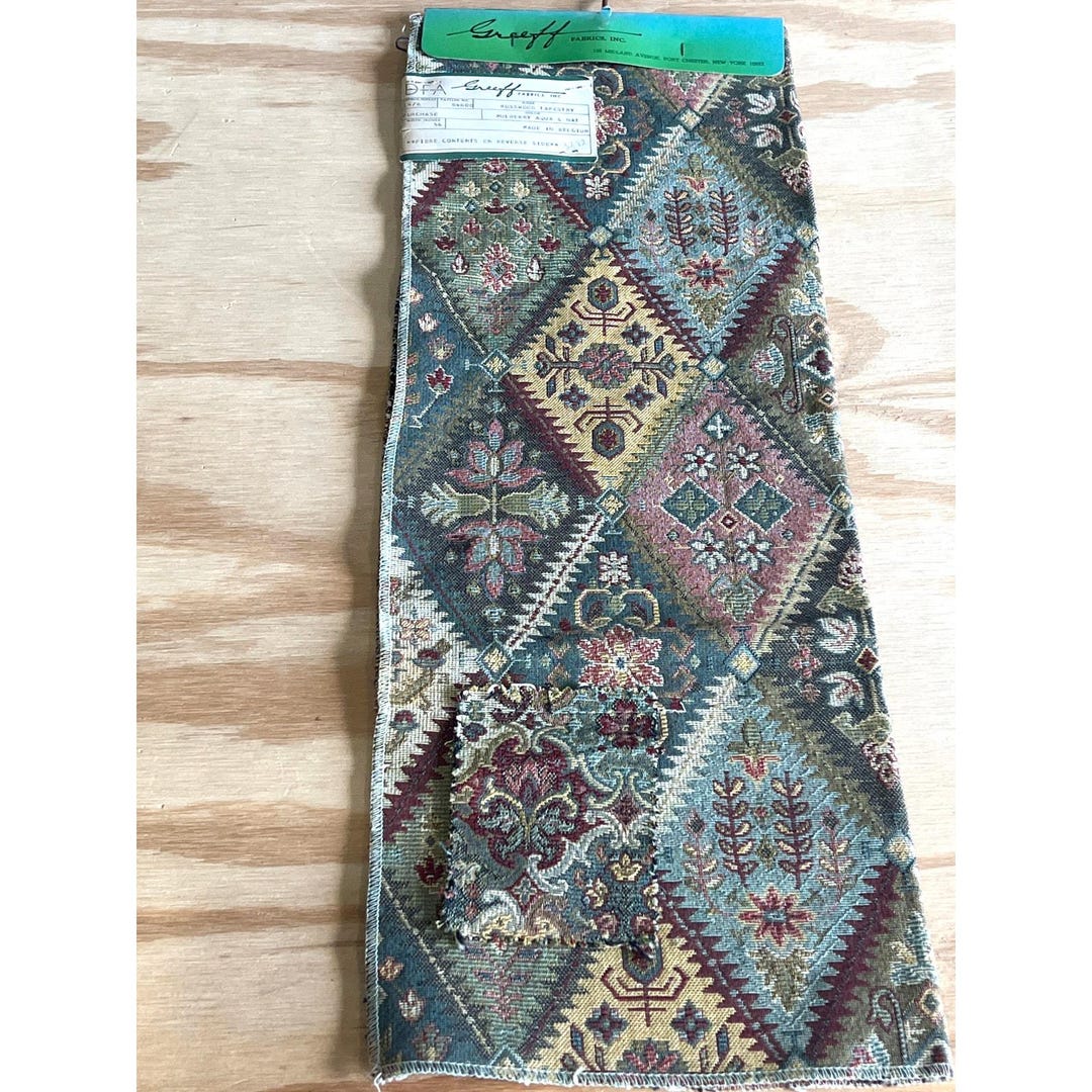 Vintage Greeff Upholstery Fabric Sample Rosswood Tapestry 18x26 Belgium ...