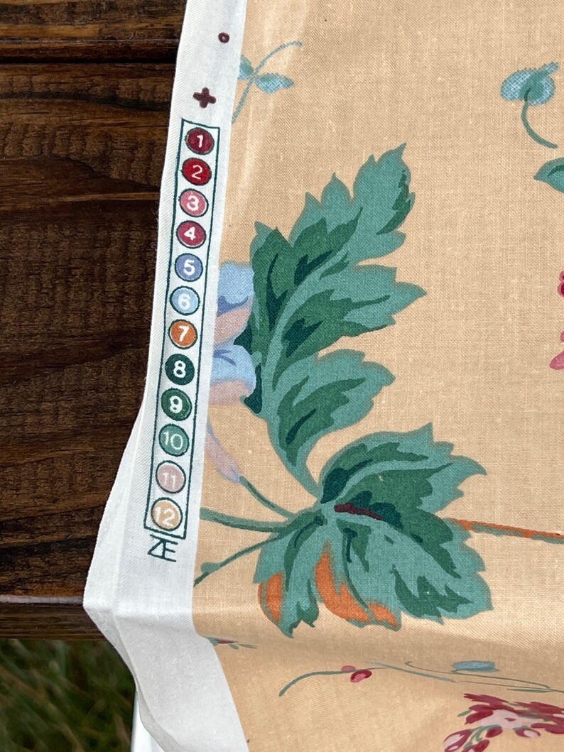 Jay Yang Fabric Floral Vines Raleigh Sepia Home Decor Cotton Chintz ...