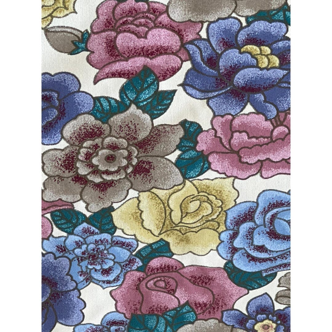 Vtg House N Home Upholstery Fabric 5 Yards Romance Cottage Rose Floral ...