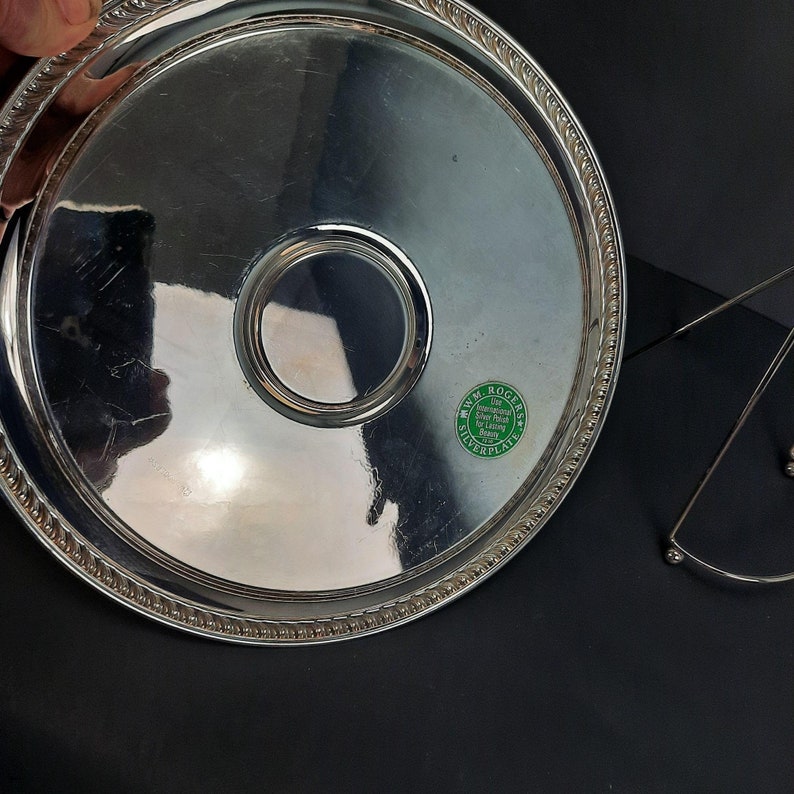 Vintage WM Rogers Silverplate Serving Platter 10" Scroll Pattern - Etsy