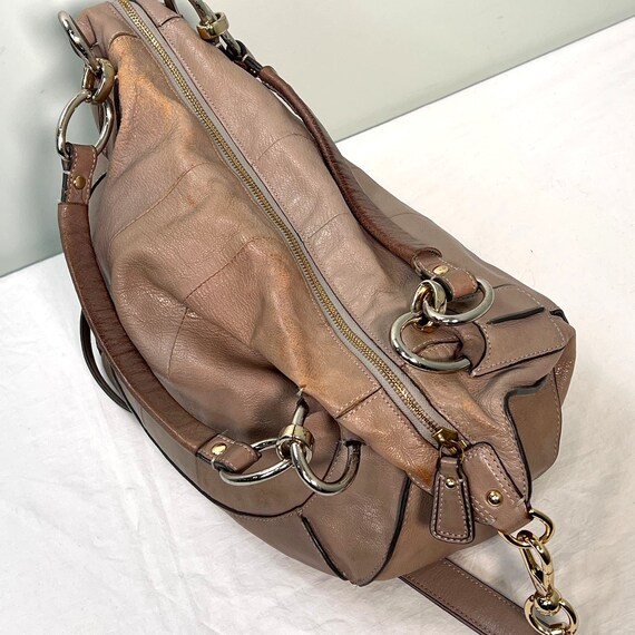 Vtg Coach Kristin Purse Tan Leather Top Zip Satchel S… - Gem