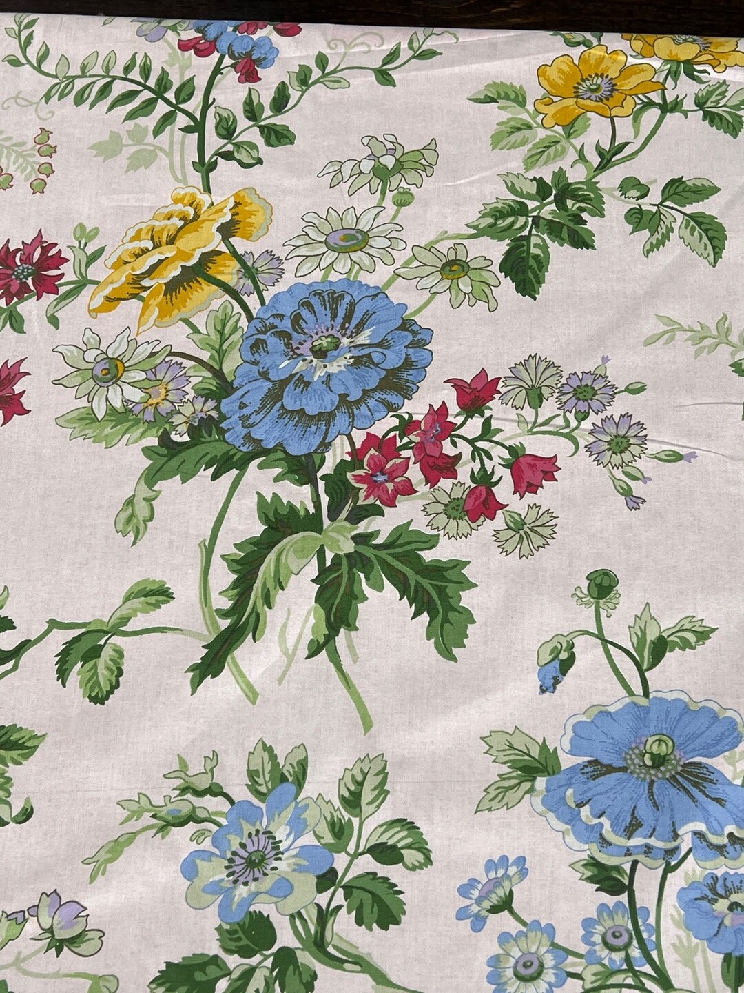 Vtg Greeff Warner Fabric Home Decor Floral Polished Cotton Chintz by ...