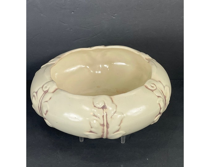 Vtg Red Wing Rumrill Pottery Planter Ivory Ceramic Art Nouveau Acanthus ...