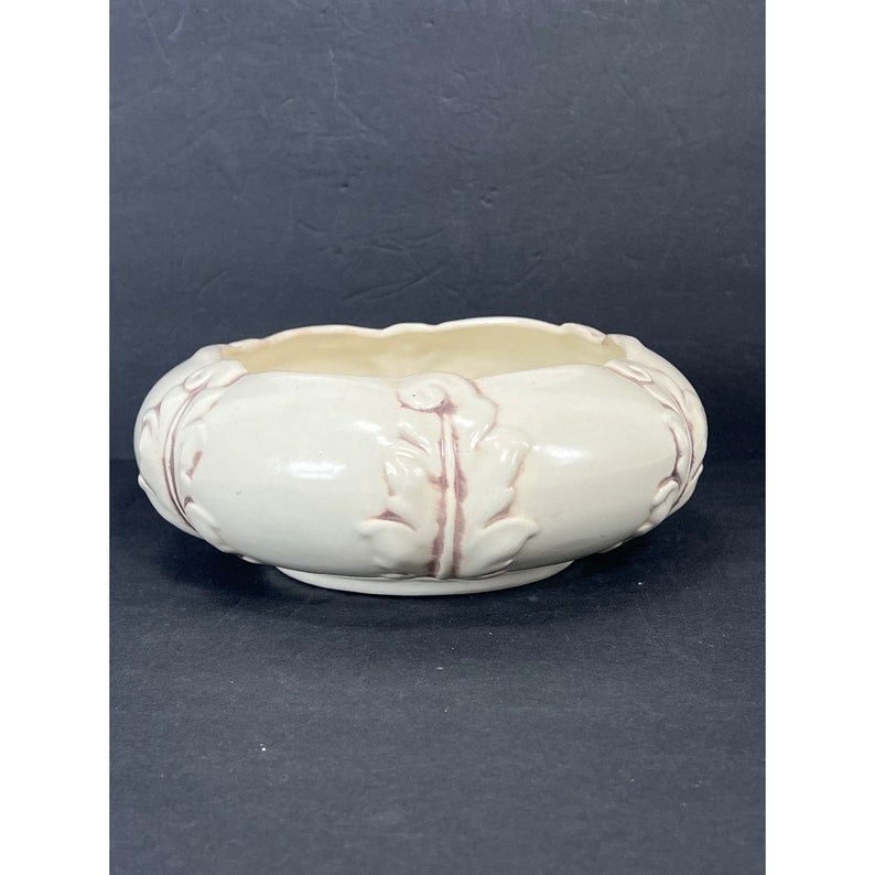 Vtg Red Wing Rumrill Pottery Planter Ivory Ceramic Art Nouveau Acanthus ...