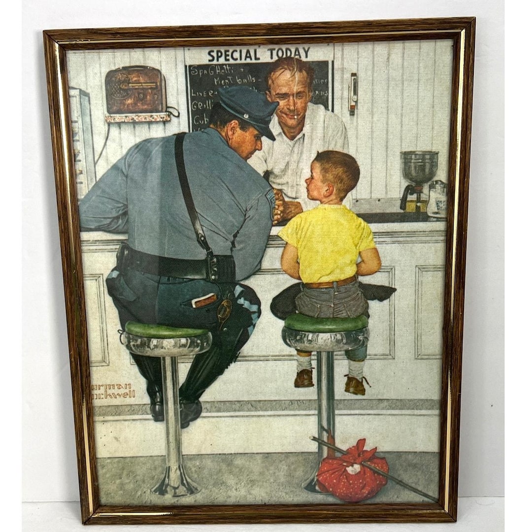 Norman Rockwell the Runaway Lithograph Print 11x14 Framed Glass 1972 - Etsy