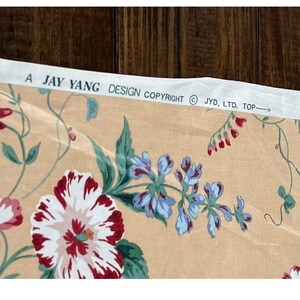 Jay Yang Fabric Floral Vines Raleigh Sepia Home Decor Cotton Chintz ...