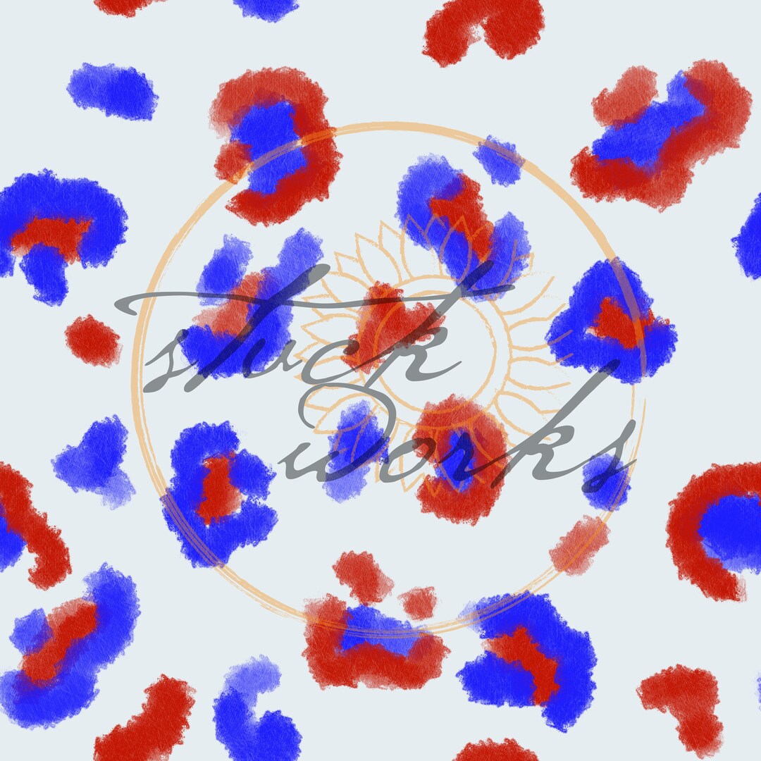 Red White and Blue Leopard Seamless File Seamless Pattern - Etsy