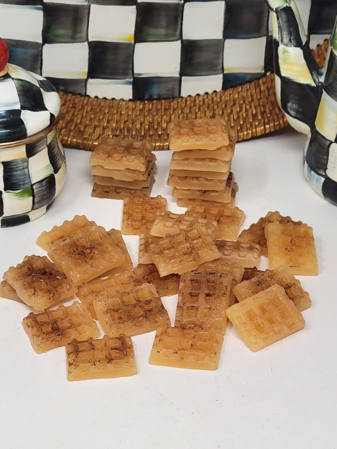Wax Candle Embeds RECTANGLE Waffle Fake Food for Candles Dessert Bakery ...