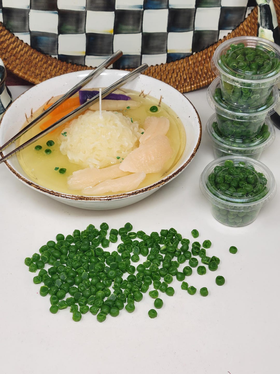 Wax Peas Vegetable Embeds Soup Bowl Candles Food Prop Candle Making ...