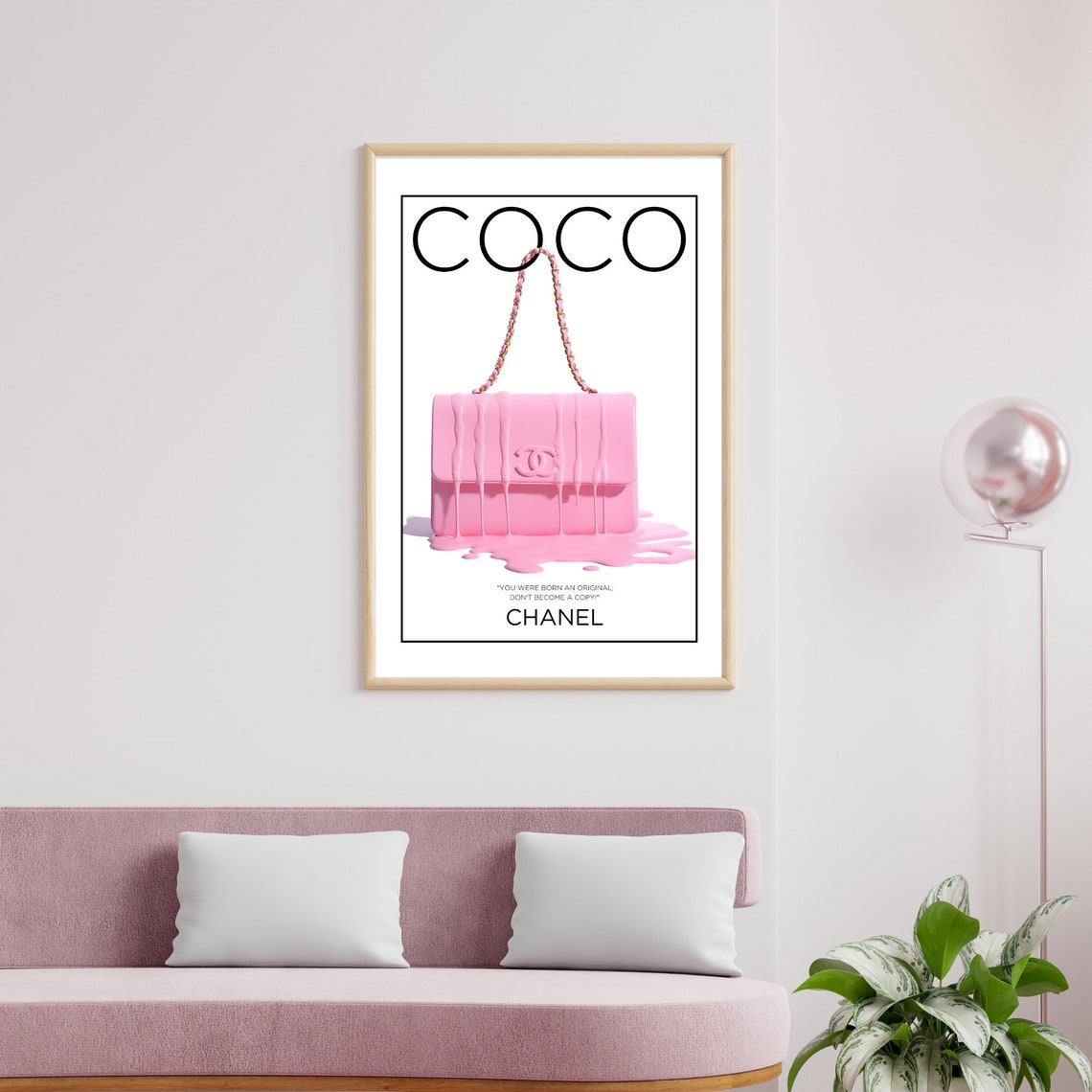 Coco Chanel Print Fashion Pink Logo Luxury Wall Art Printable Digital Download Coco Chanel ...