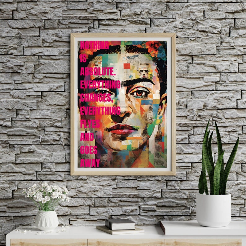 Frida Kahlo Quote Print Frida Kahlo Self Portrait Wall Art Feminist ...