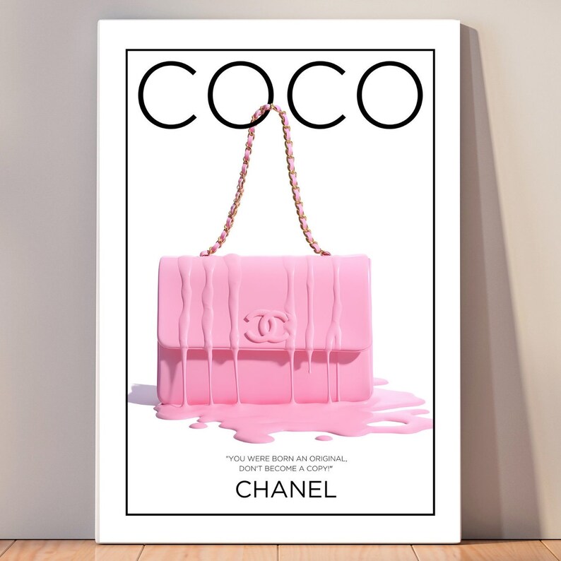 Coco Chanel Print Fashion Pink Logo Luxury Wall Art Printable Digital ...