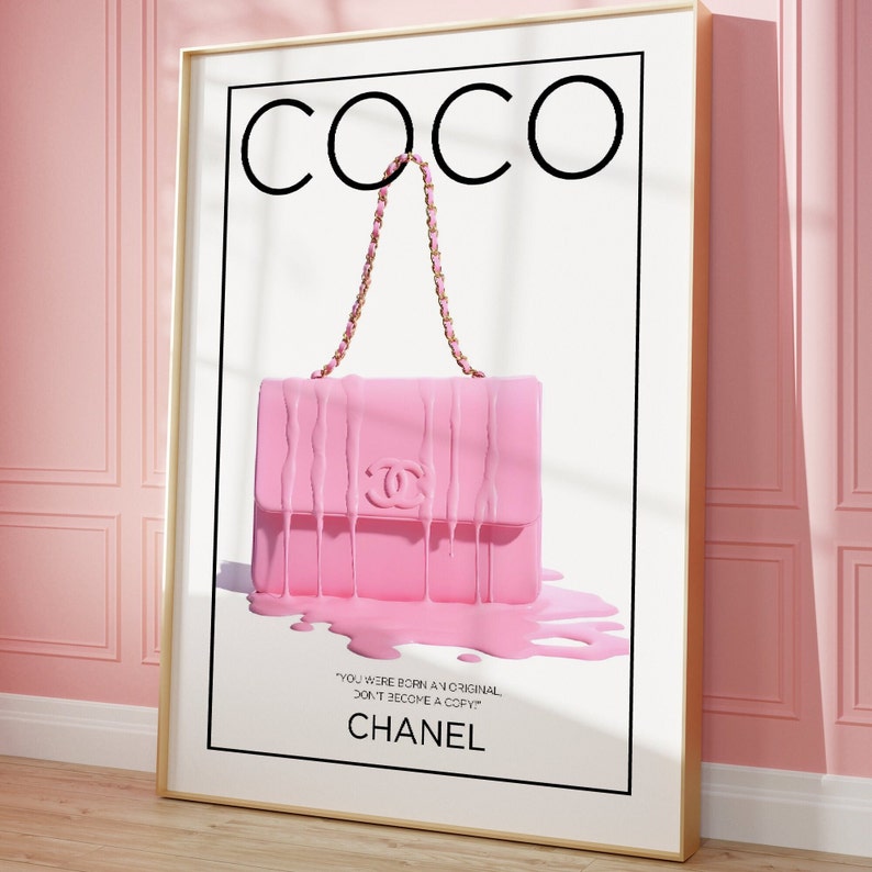 Coco Chanel Print Fashion Pink Logo Luxury Wall Art Printable Digital ...