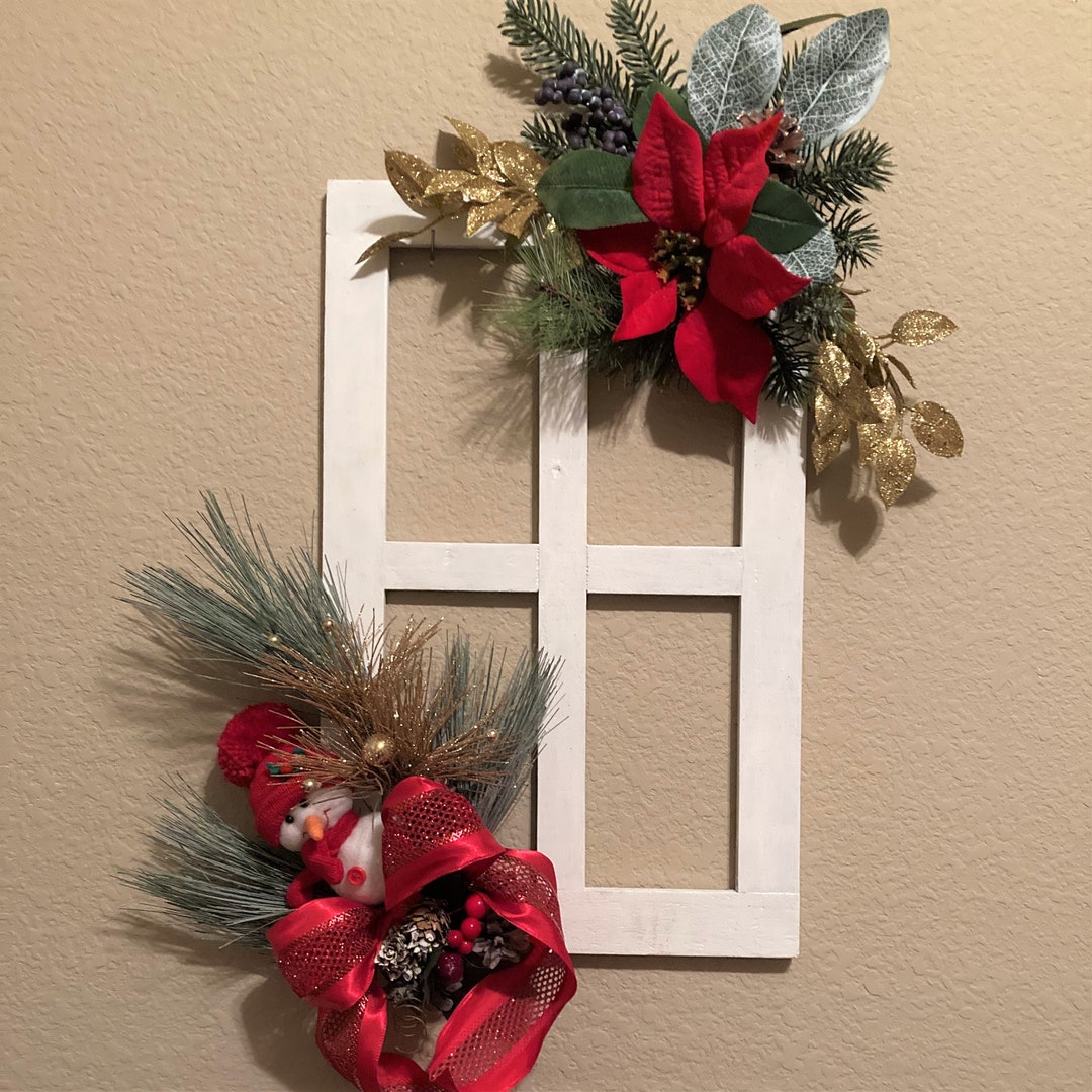 Christmas Window Frame Christmas Window Snowman Christmas - Etsy