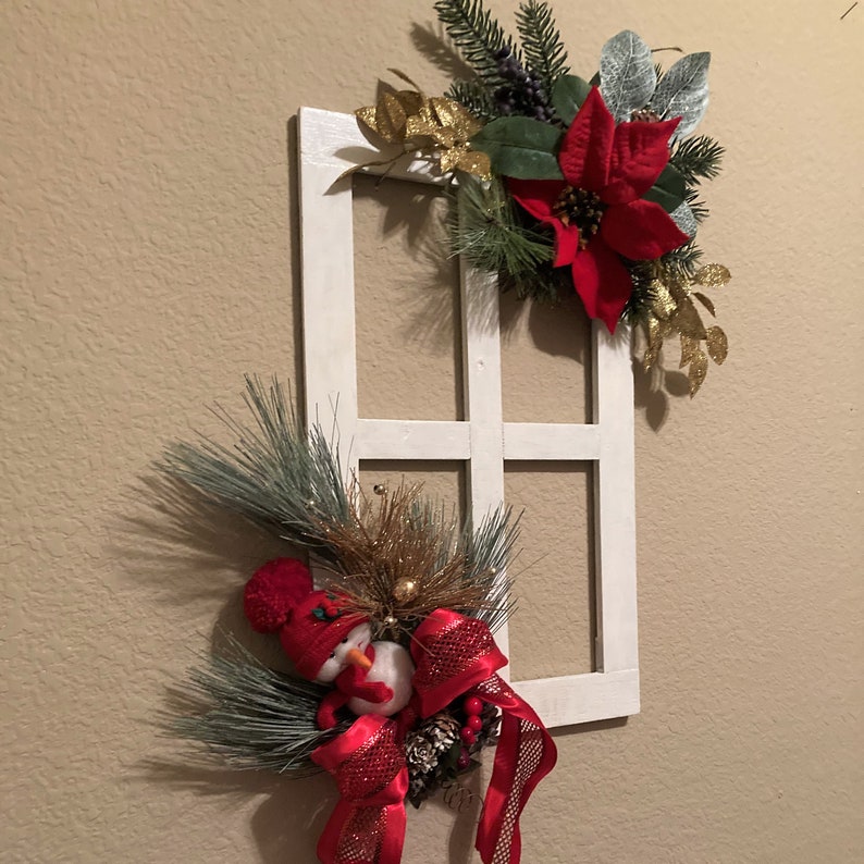Christmas Window Frame Christmas Window Snowman Christmas | Etsy
